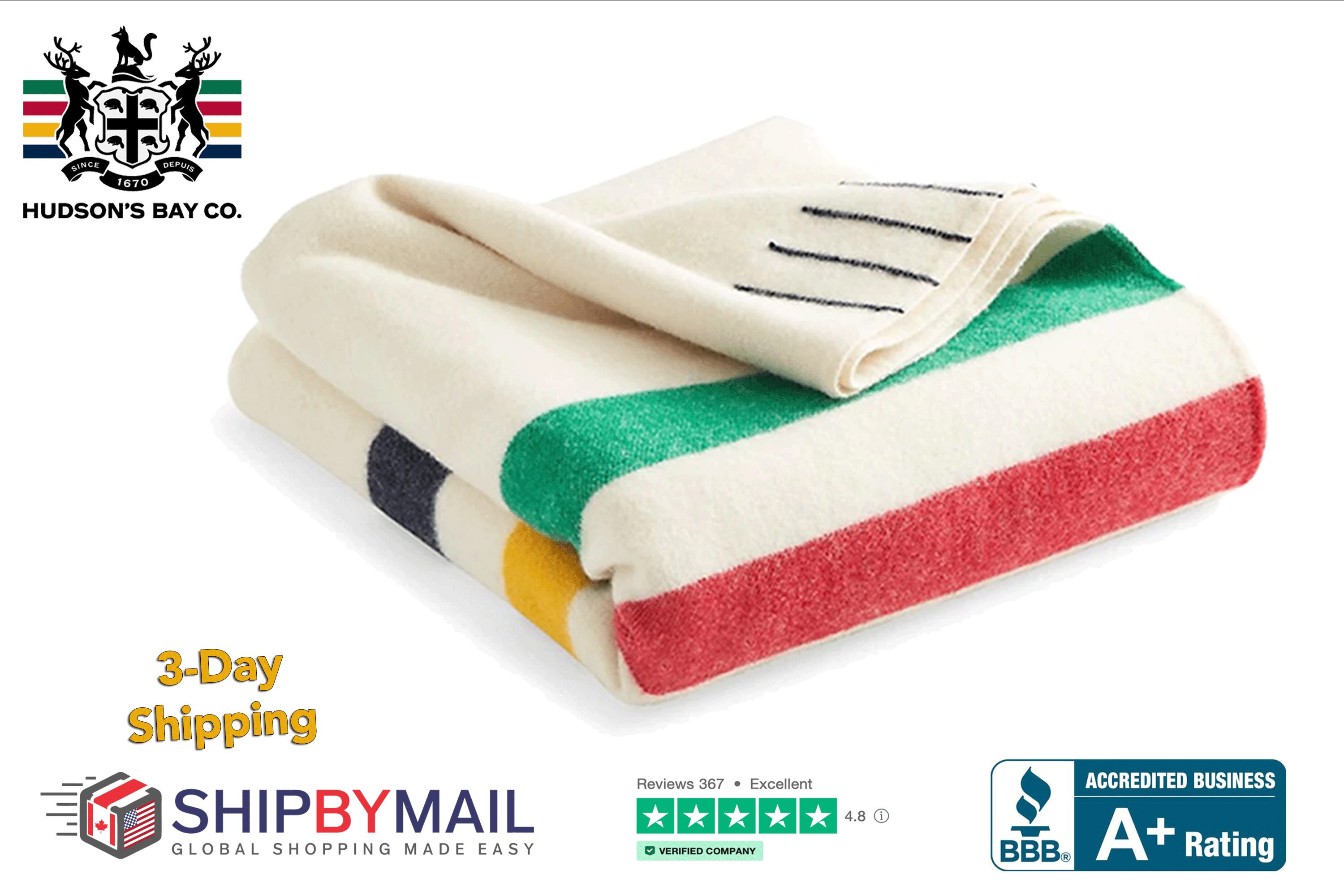 Ship your Cozy Hudson's Bay Blanket to your US Address from Canada ...